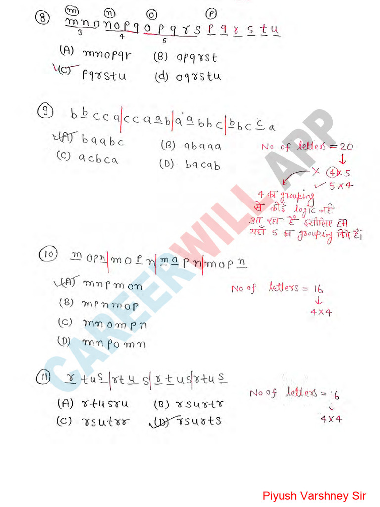 Piyush Varshney Reasoning Class Notes | PDF