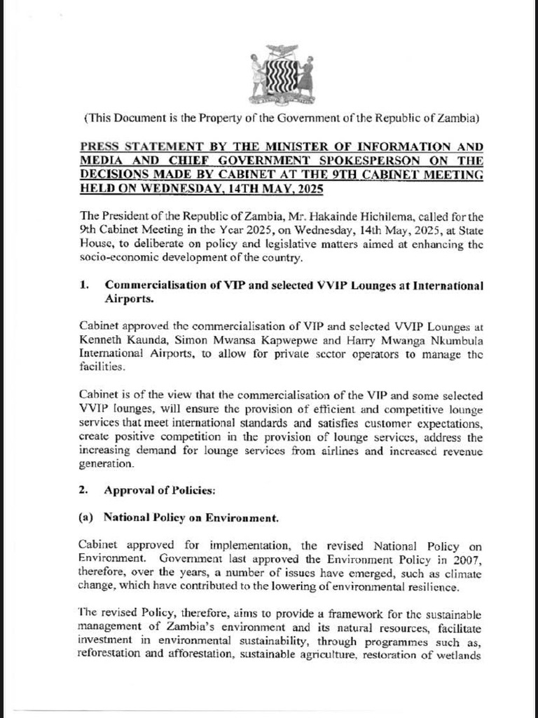 Press Statement by The Minister of Information and Media and Chief ...