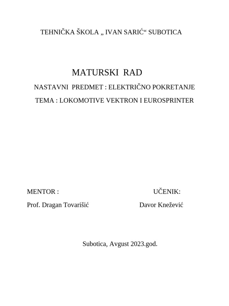 MATURSKI-RAD Knežević | PDF