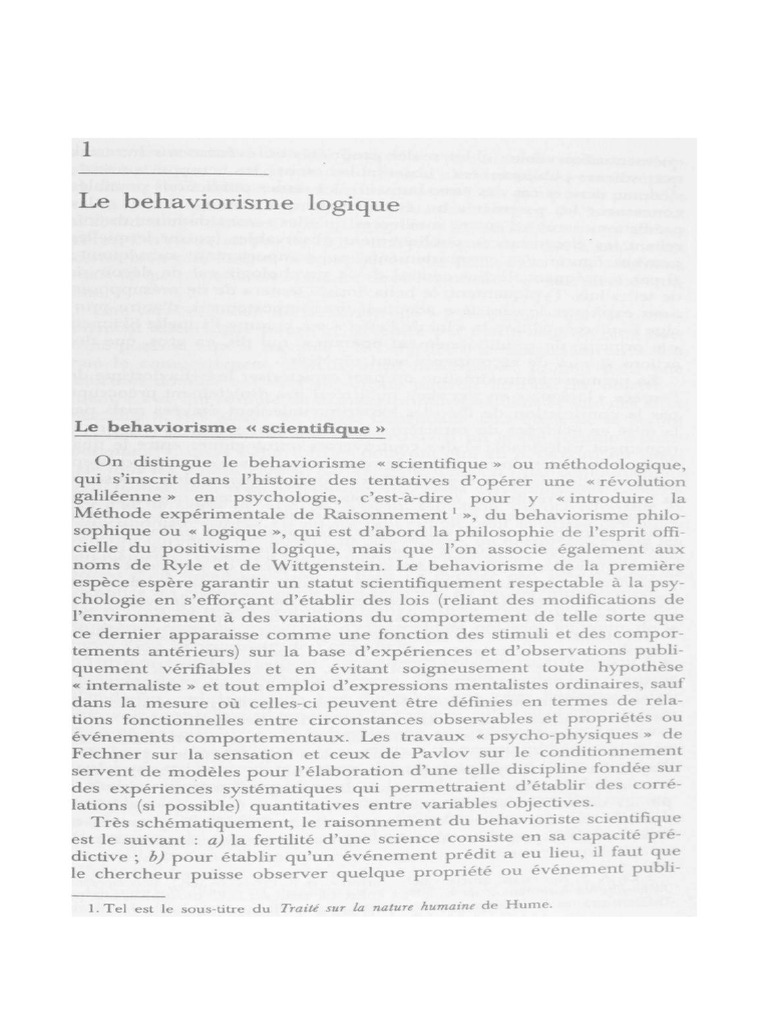 1 Le Behaviorisme Logique | PDF