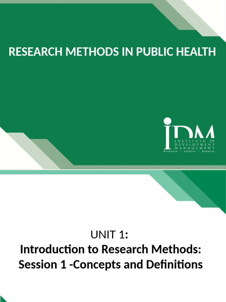 Public Health Research Methods Overview | PDF | Statistics | Hypothesis