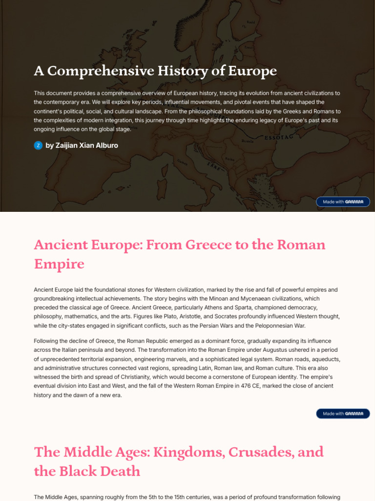 A Comprehensive History of Europe | PDF | Europe | Age Of Discovery
