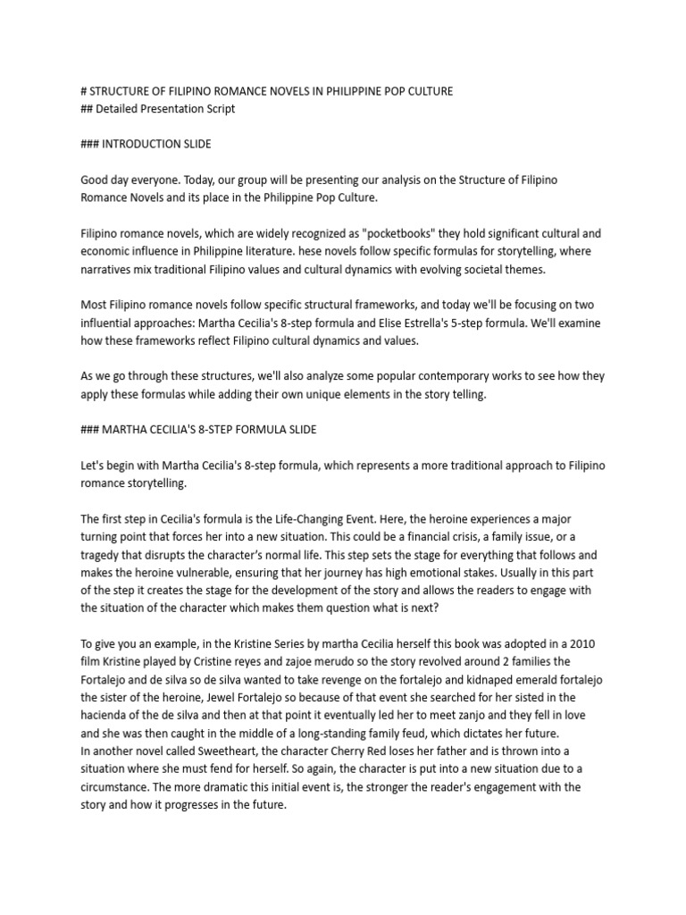 Ure of Filipino Romance Novels in Philippine Pop Culture 14 | PDF ...