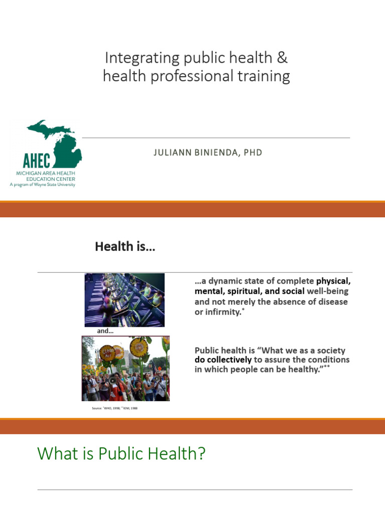 A. Integration of Public Health and Health Professional Training | PDF ...