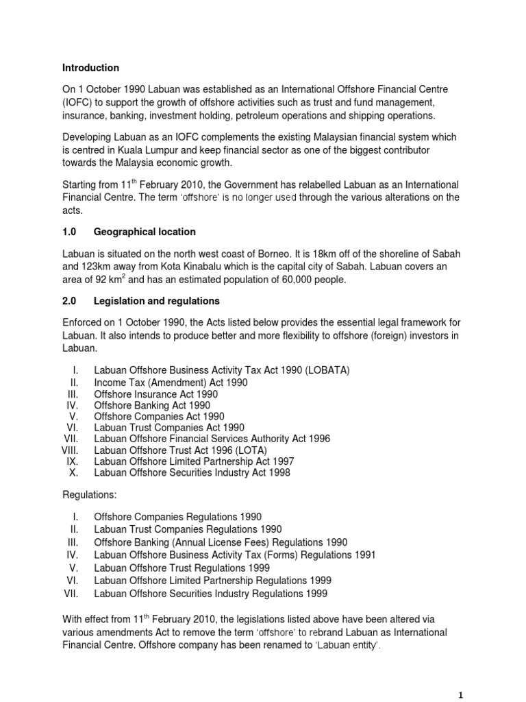 An Overview of Labuan's Legal Framework and Tax System as an ...