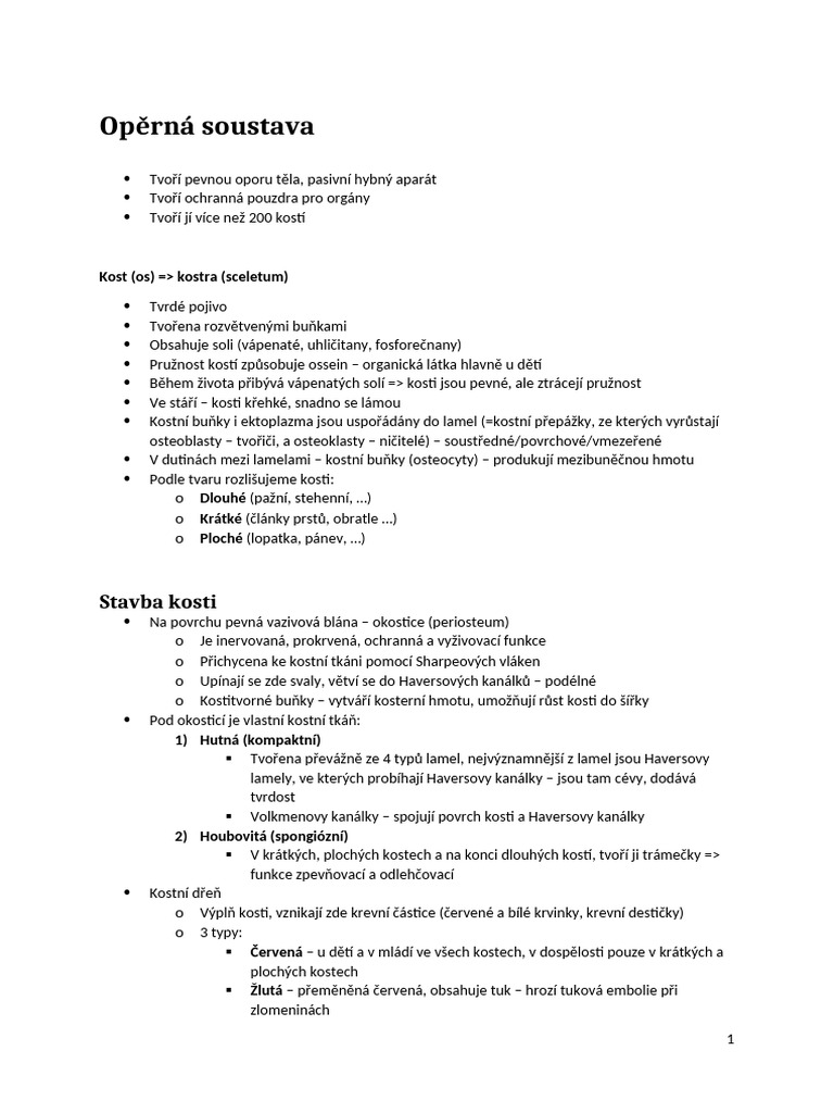 Mo c.2 - Operna A Pohybova Soustava Cloveka | PDF