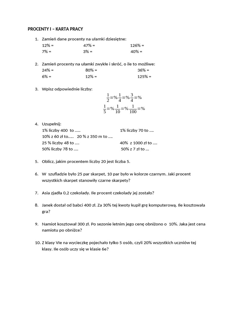 Procenty 1 | PDF