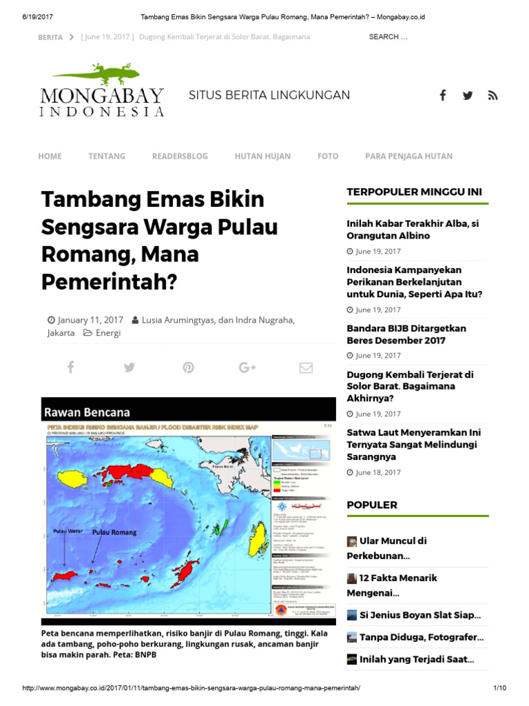 Tambang Emas Bikin Sengsara Warga Pulau Romang, Mana Pemerintah ...