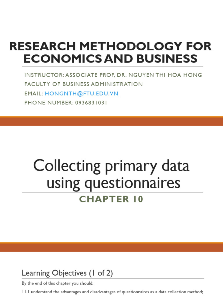 Chapter 11 - Collecting Primary Data Through Questionnaires | PDF | Questionnaire | Data