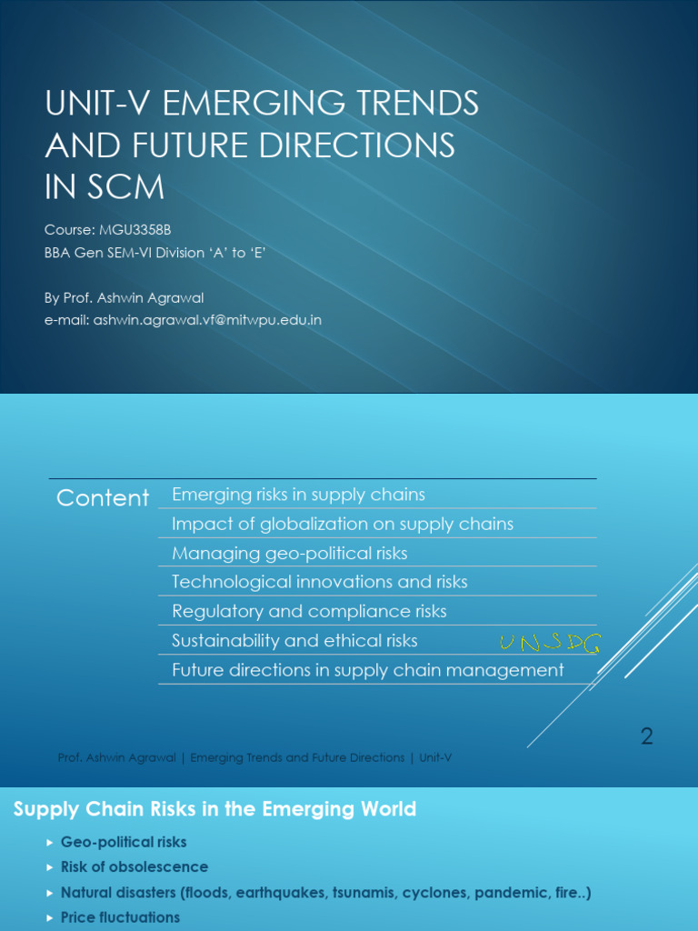 Unit V - Emerging Trends and Future Direction in SCM | PDF | Supply ...