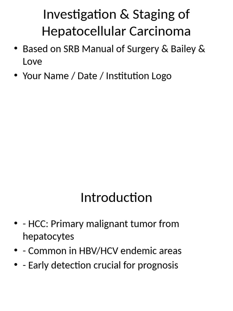 HCC Investigation and Staging Presentation | PDF