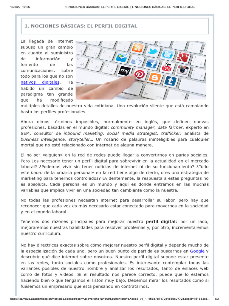 Mejora tu perfil digital laboral | PDF | Internet | Plan de estudios