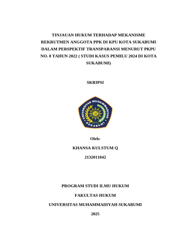 Bismillah Skripsi Khansa | PDF