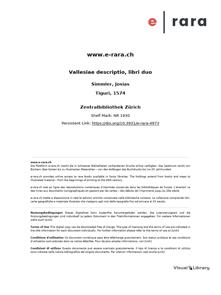 Vallesiae Descriptio, Libri Duo | PDF