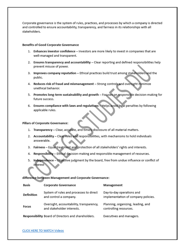Complete Corporate Governance | PDF | Corporate Social Responsibility ...