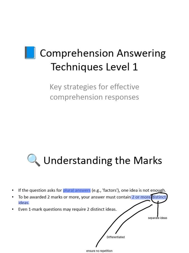 Comprehension Answering Techniques Guide | PDF | Reading Comprehension ...