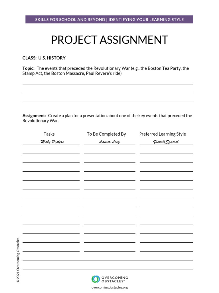 Lesson #1 - Project Assignment | PDF