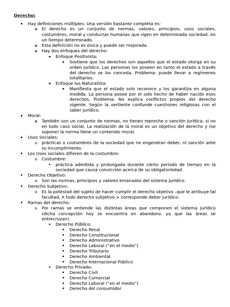 Resumen Intro Derecho Primer Parcial | PDF | Legislador | Fuentes del ...