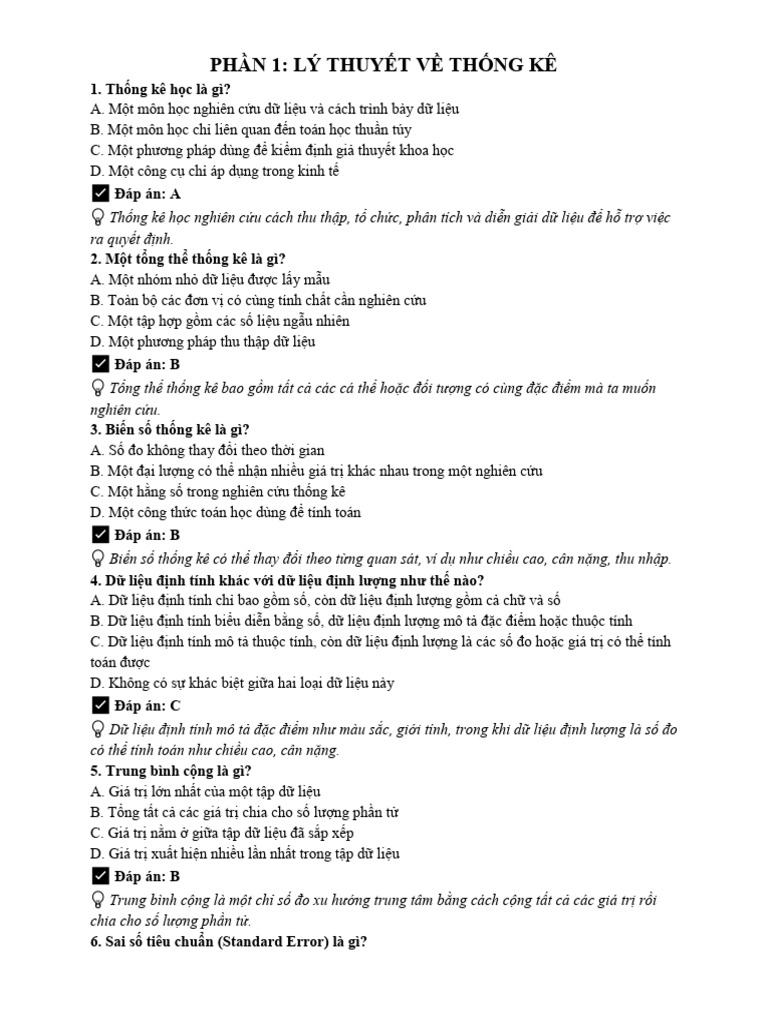 Câu Hỏi Trắc Nghiệm Ôn THTK | PDF