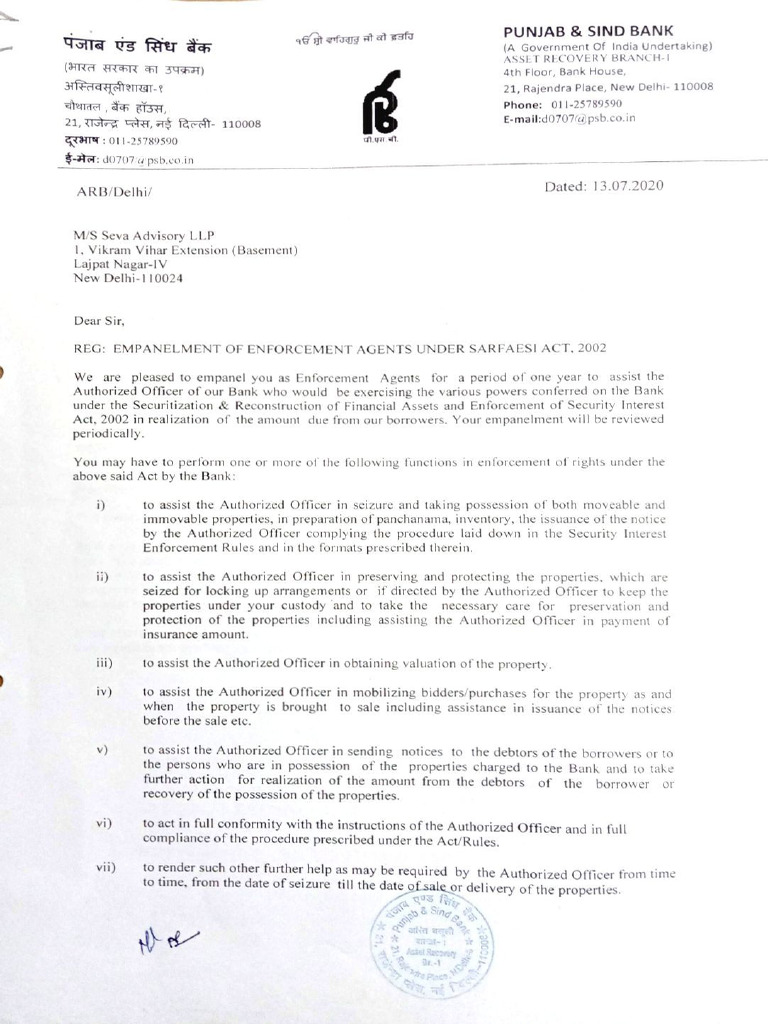 PSB Empanelment Letter (EA) | PDF