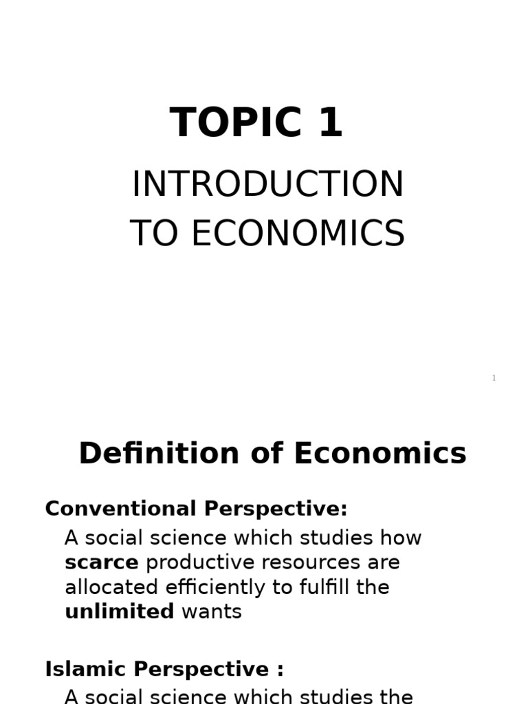 Topic1 Introduction Student | PDF | Economics | Economies