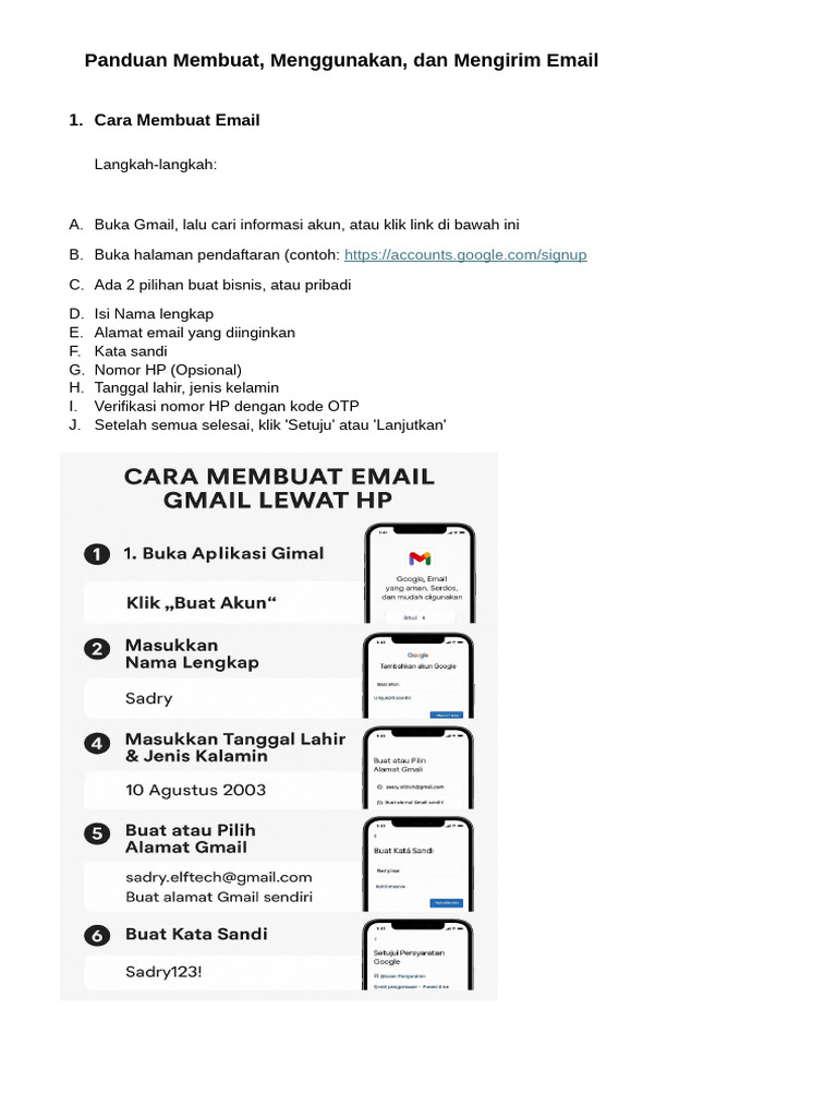 Panduan Membuat Email (Tugas 3) | PDF