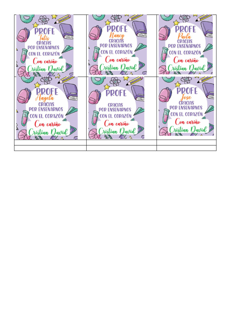 Caja Sencilla Profesor - Tarjeta | PDF