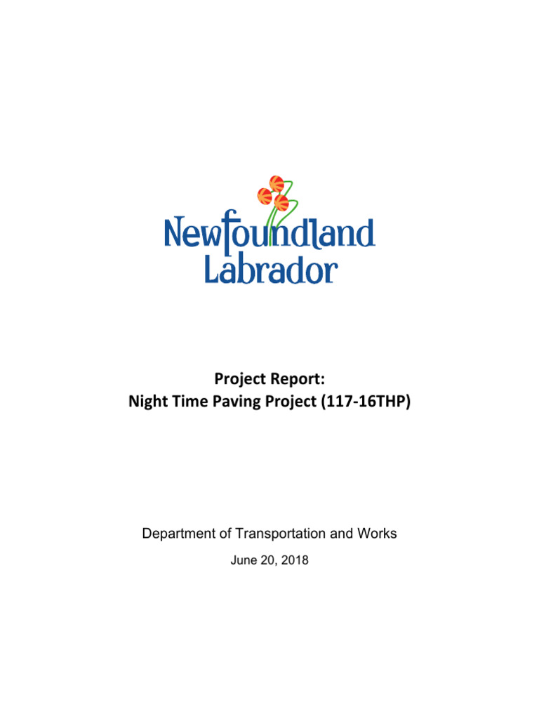 Night Time Road Construction Pilot Project Report | PDF | Road Surface ...