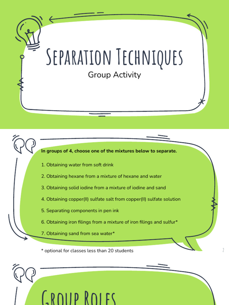 S3-05 - Separation Techniques Group Activity (IBL-Explore) | PDF ...