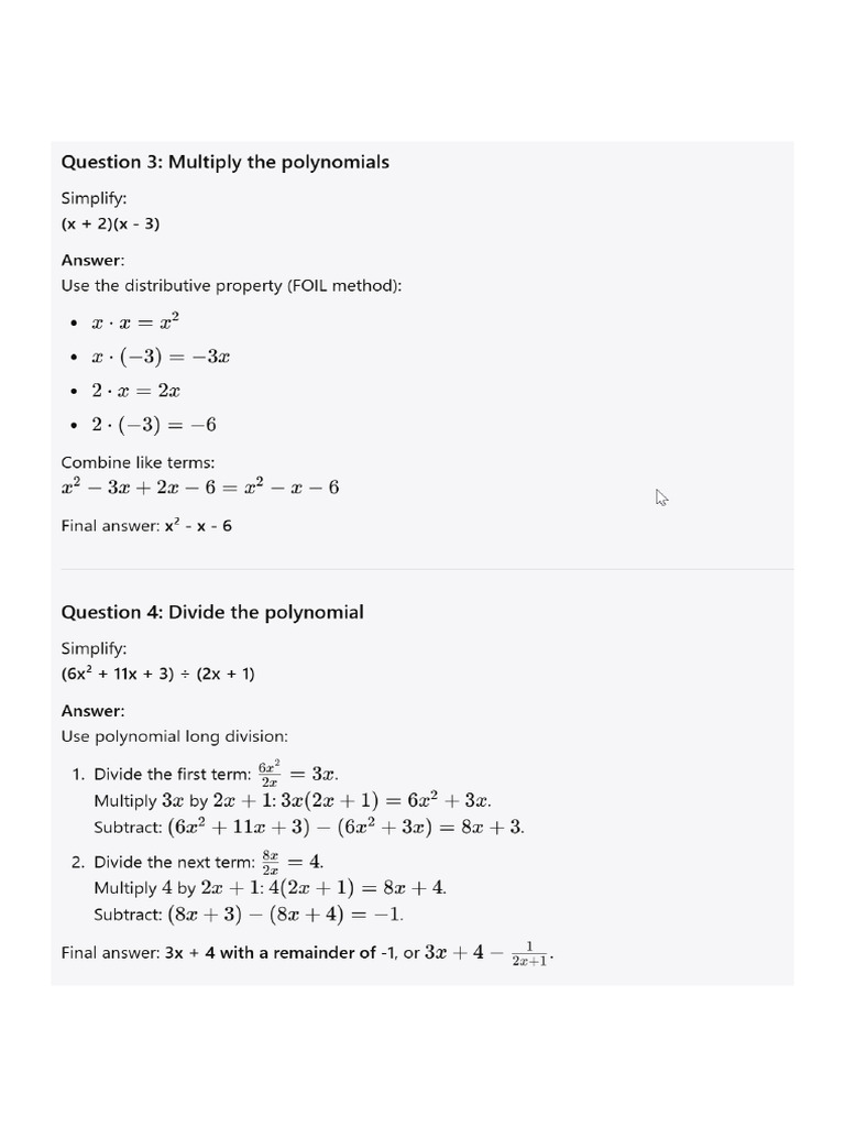 Polynomials 3 | PDF