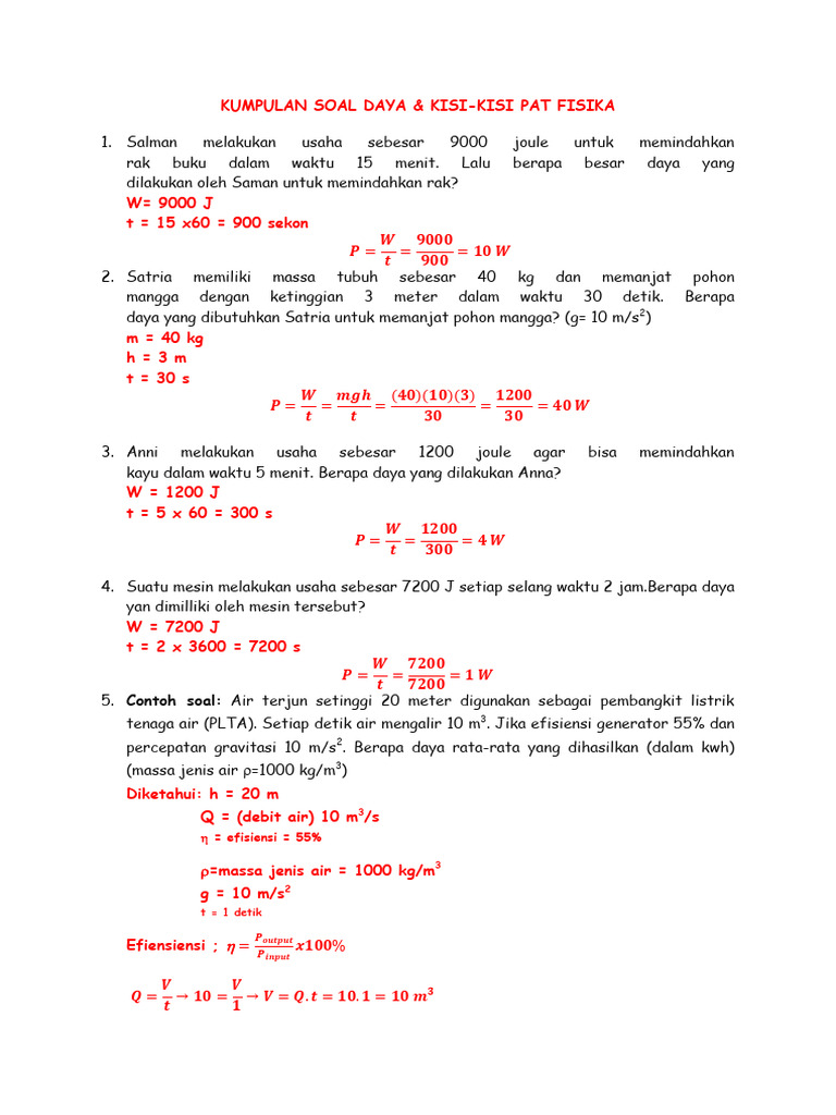 Kisi-Kisi Pat Fisika 2025 | PDF