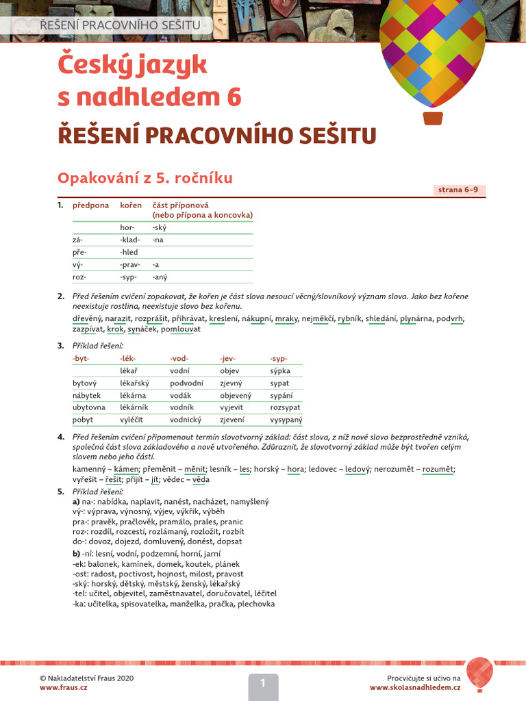 Cesky Jazyk 6 Ps SSN 2vydani Reseni Web | PDF