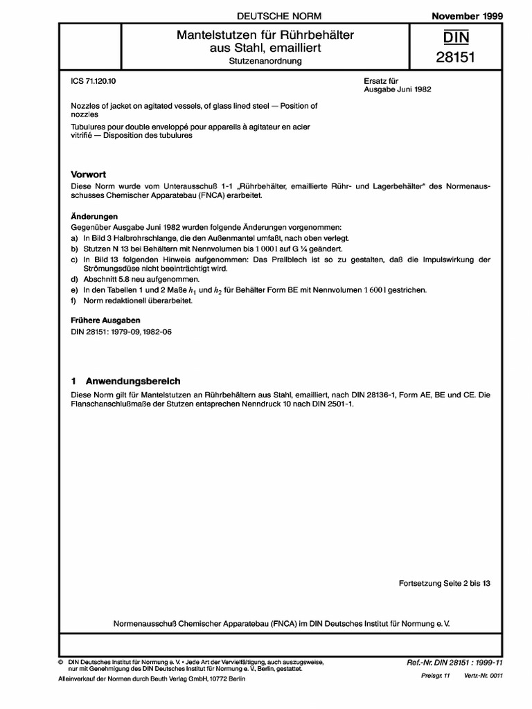 Din 28151 1999-11 Pi | PDF