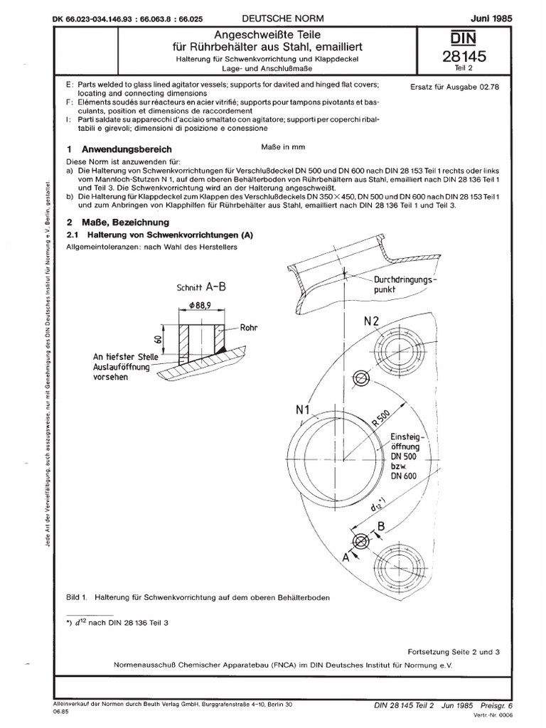 DIN 28145-2 1985-06 | PDF