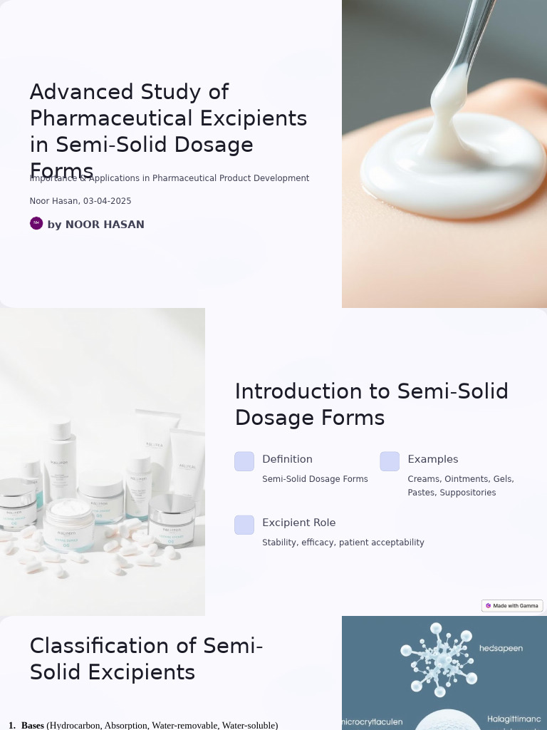 2.05 Advanced Study of Pharmaceutical Excipients in Semi Solid Dosage ...