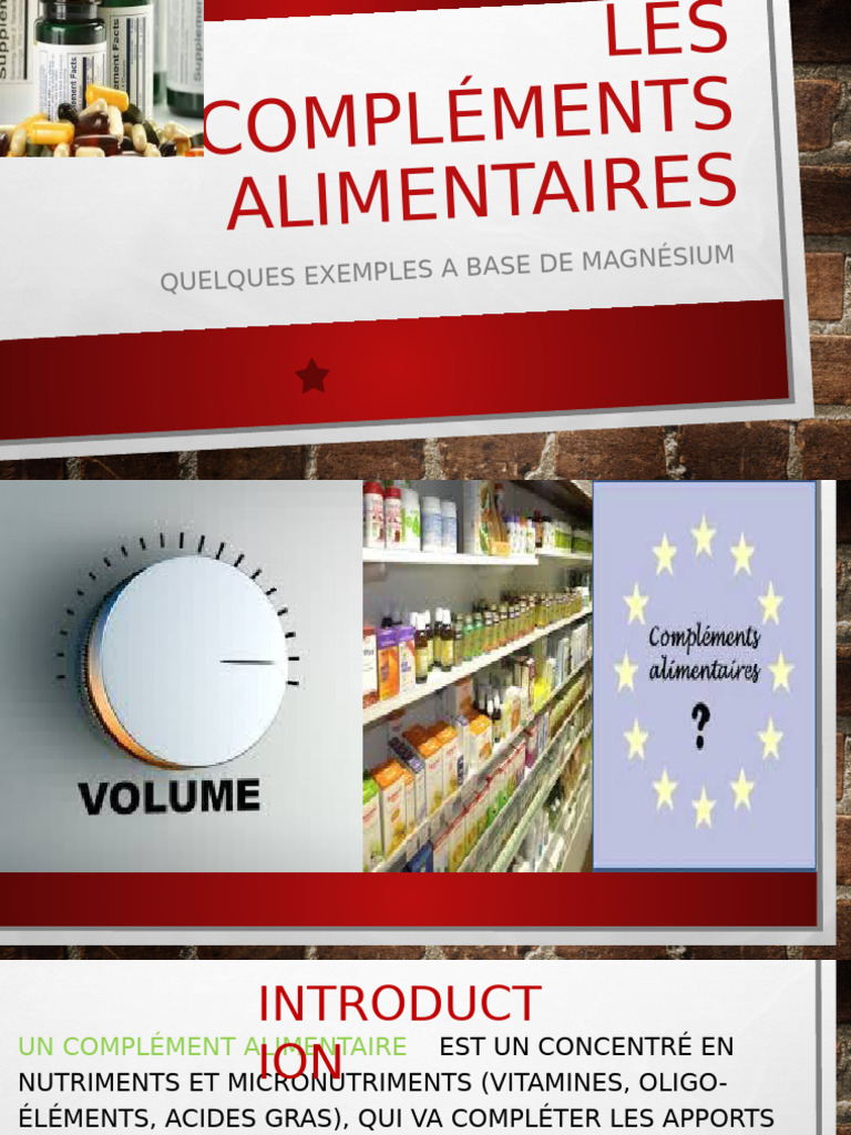 ROLE ET IMPORTANCE DES COMPLEMENTS ALIMENTAIRES | PDF | Nutriments | Compléments alimentaires