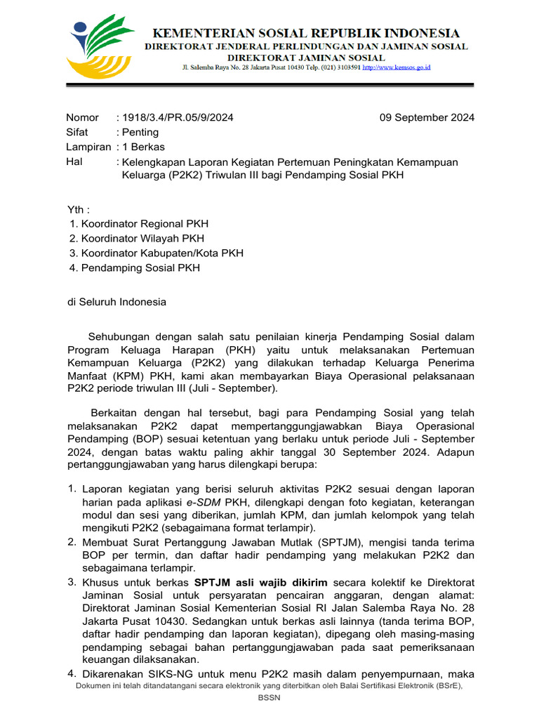 1918, KPD Koreg Korwil Korkab Korkot PDP Selindo, Kelengkapan Laporan ...