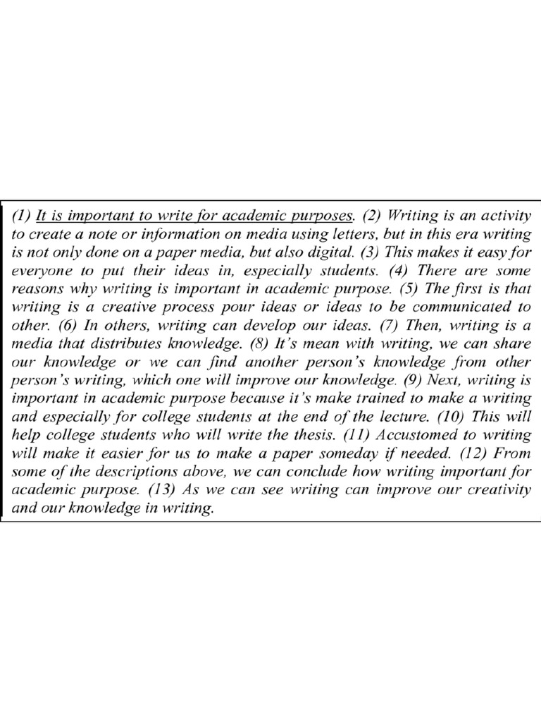 Students Paragraph Writing | PDF