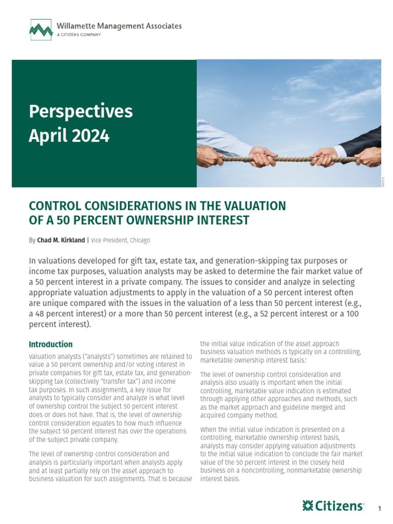 Control_Consider_in_Valuations | PDF | Valuation (Finance) | Business ...