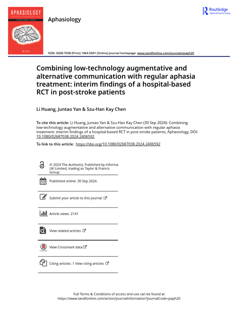 Combining Low-Technology Augmentative and Alternative Communication ...