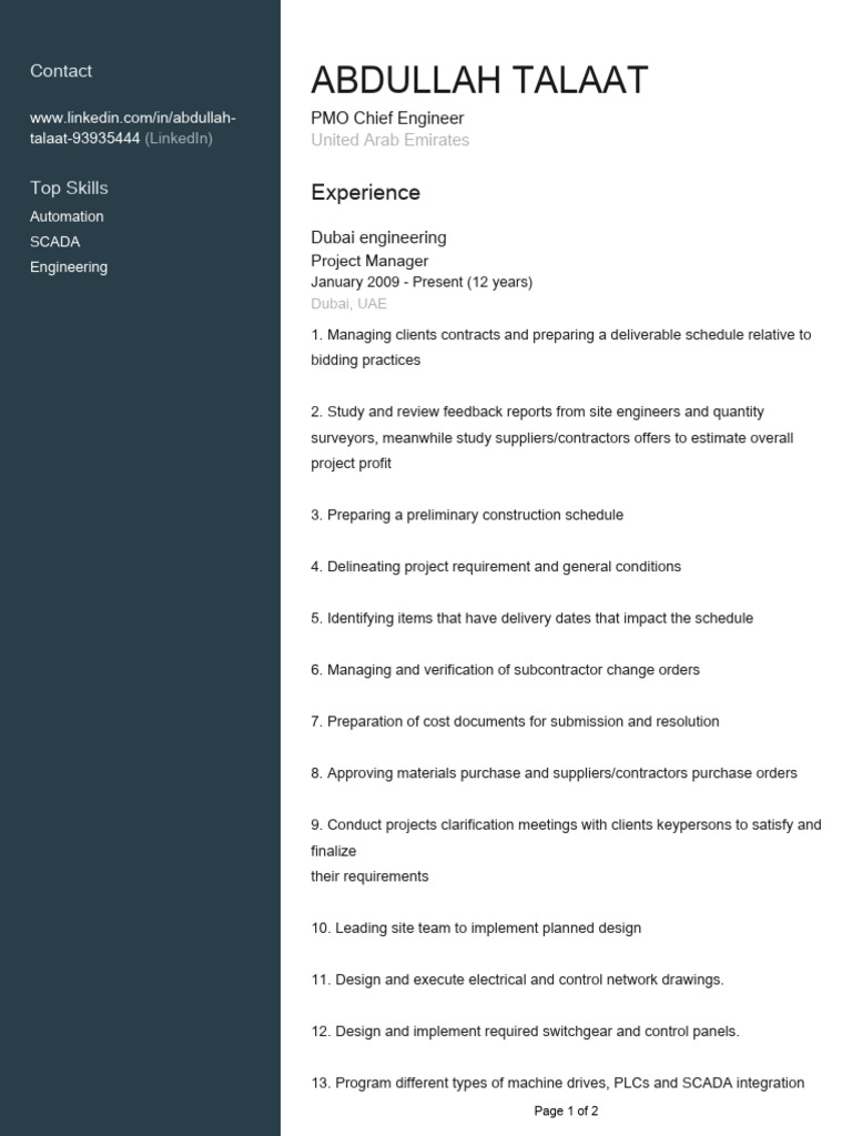 Abdullah Talaat - PMO Engineer | PDF