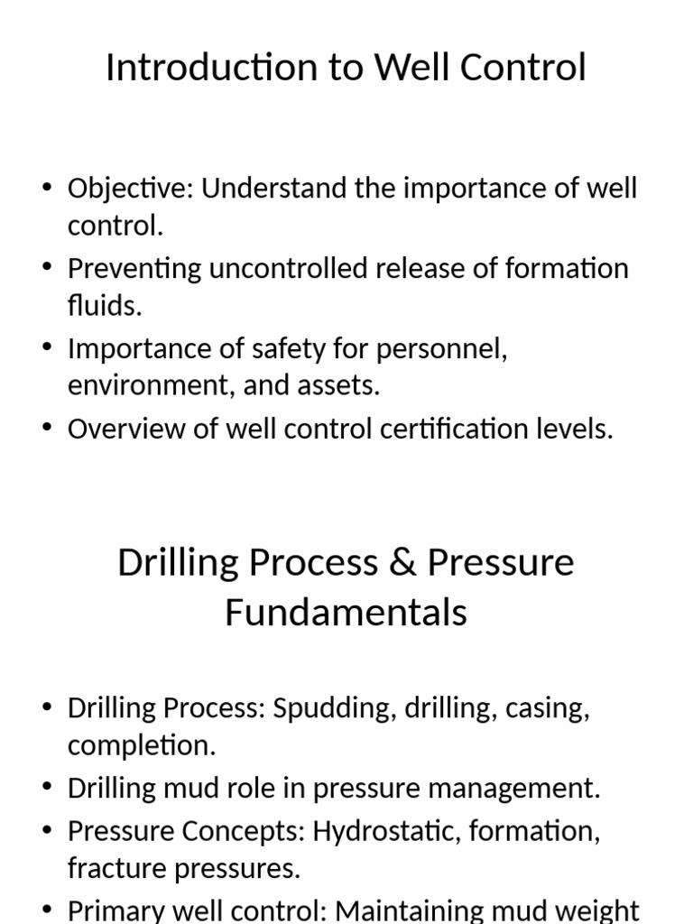 IWCF Level 1 Well Control Overview | PDF