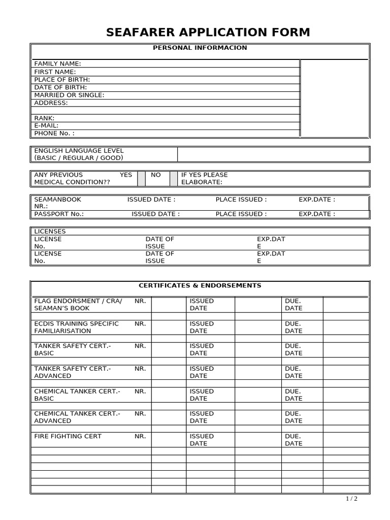 NEW-Magnus Application Form | PDF | Shipping | Water Transport