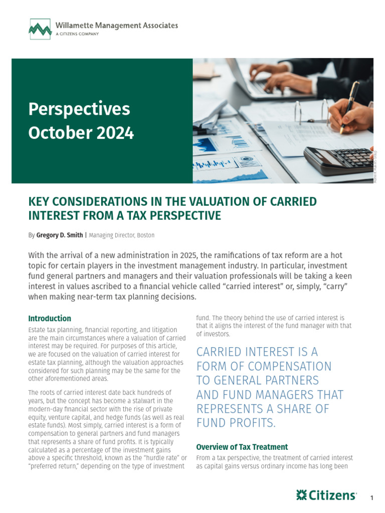 Key Considerations in Valuing Carried Interests | PDF | Carried ...