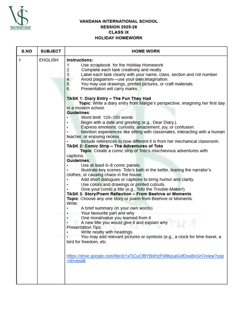 Class IX Holiday Homework | PDF | Communication | Artificial Intelligence