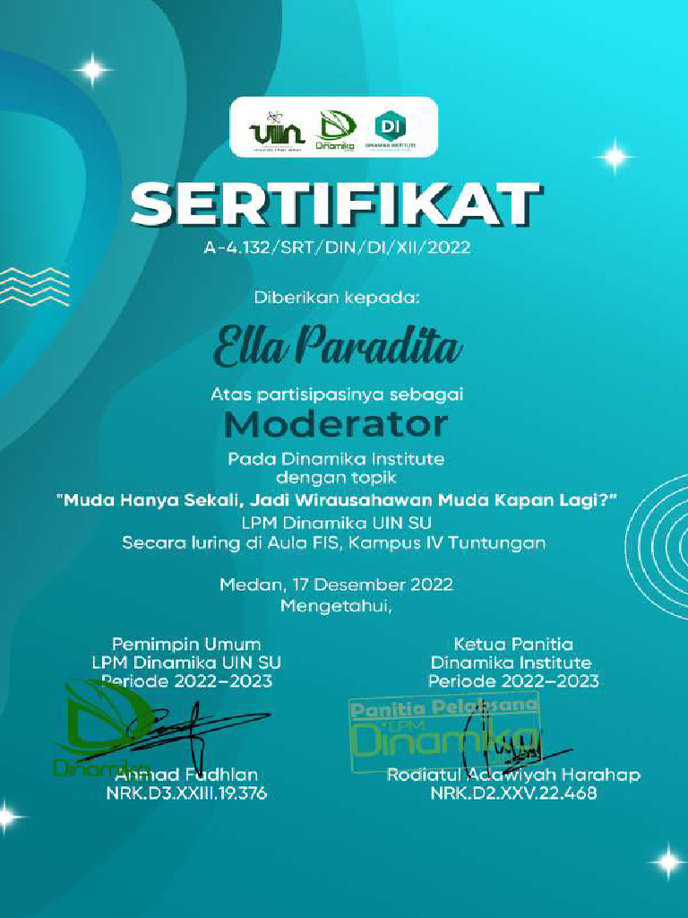 Sertif Moderator Wirausaha | PDF