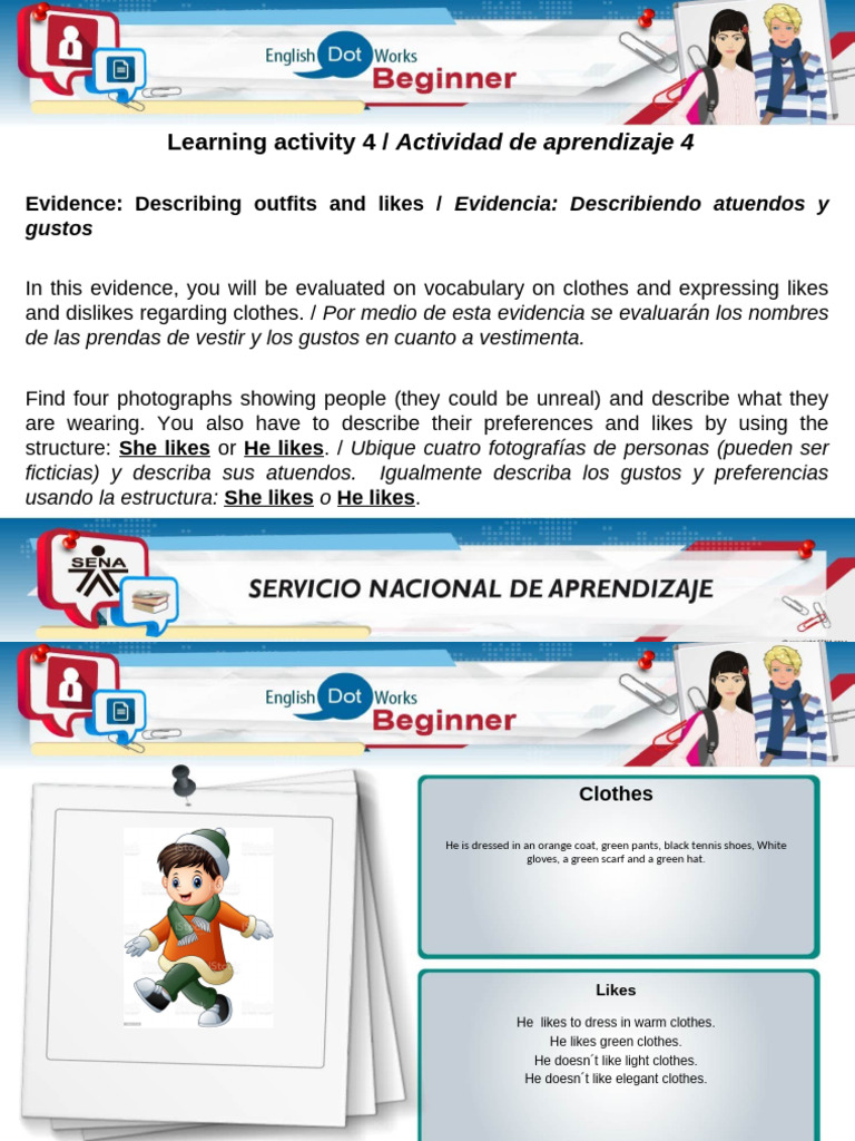 Evidence Describing Outfits and Likes | PDF | Clothing | Fashion