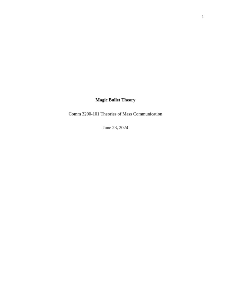 Overview of Magic Bullet Theory | PDF | Propaganda | Psychology