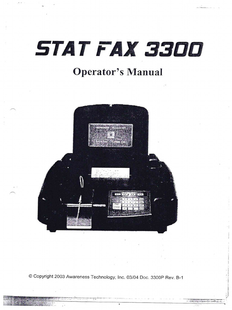 Operator's Manual StatFax 3300 | PDF