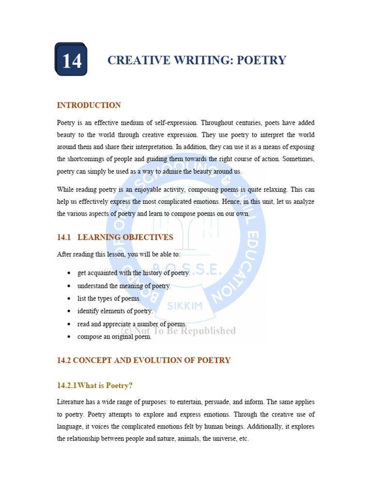 14 LN14 Creative Writing Poetry | PDF | Poetry | Stress (Linguistics)